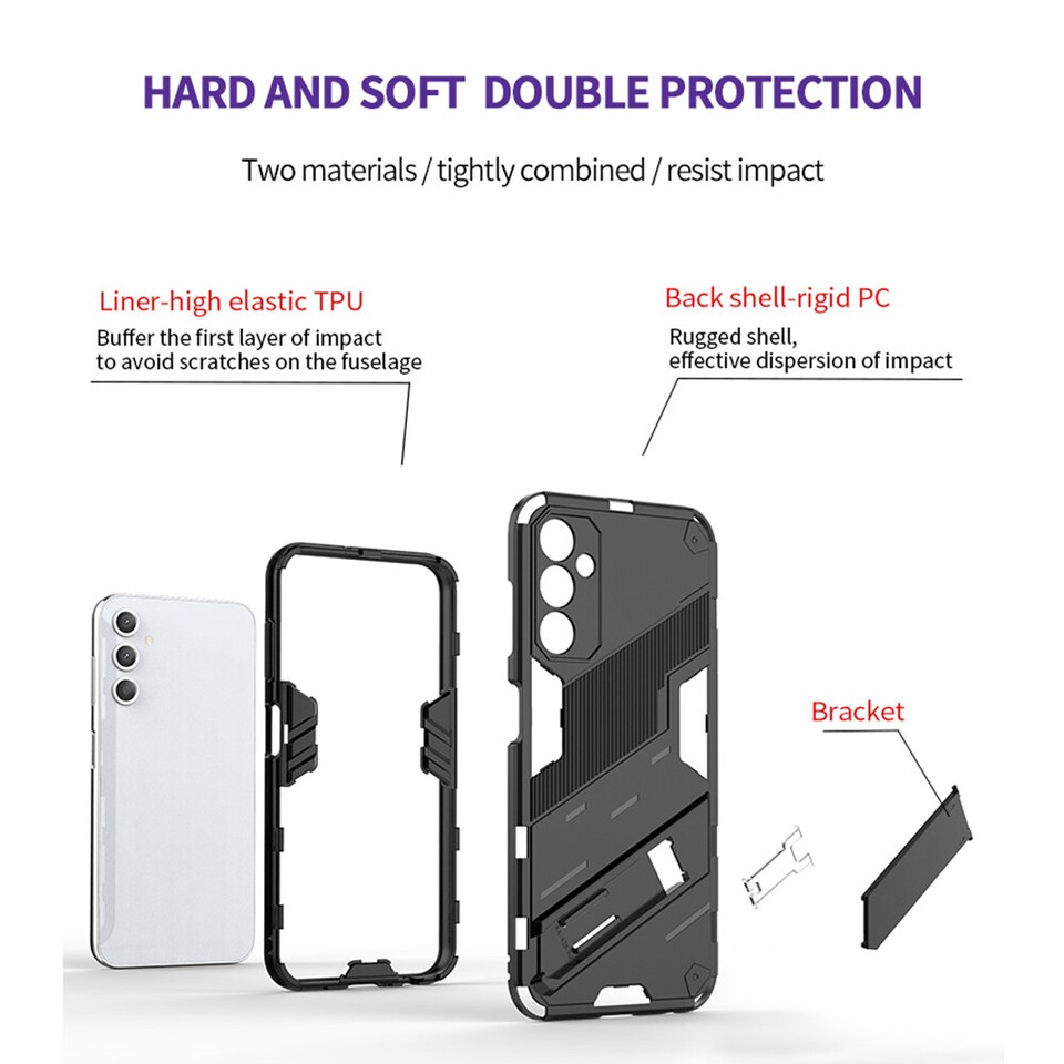 Luxury Folding Bracket Rugged Phone Case For Samsung Galaxy A12 A53 A34 ...