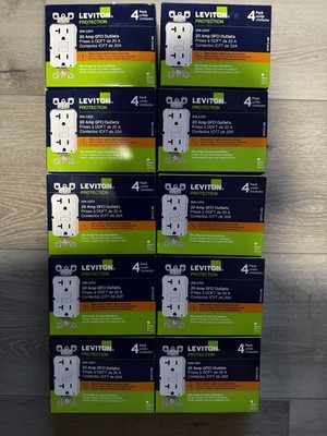 40PCS LEVITON GFNT2-4W GFCI 20A WHITE OUTLET (these are not tamper ...