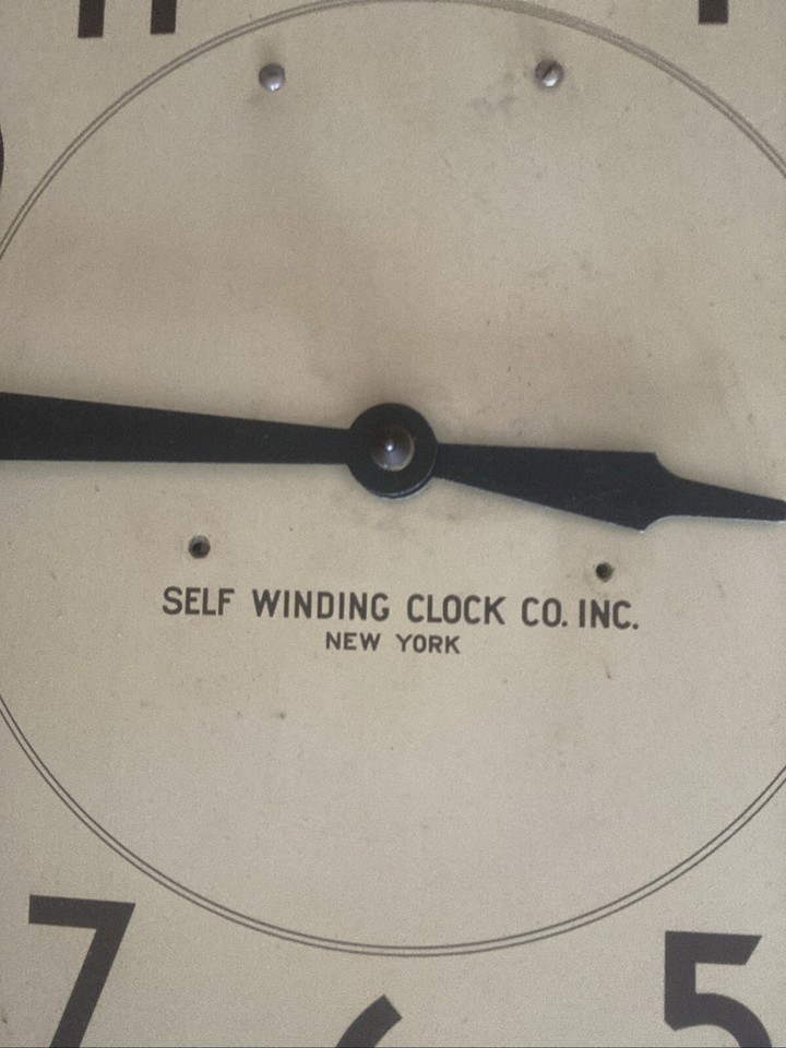Self Winding Clock Co New York Wall Clock 19 Inches Square with Pendulum | eBay