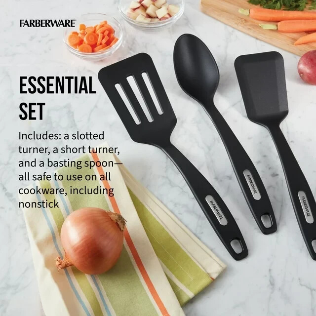 Farberware 3 Nylon Cooking Food Tools Slotted Turner Short Turner ...