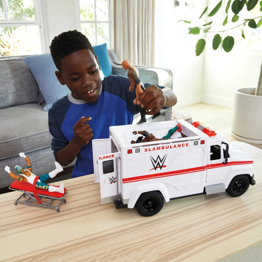 WWE Playset Wrekkin' Slambulance Breakaway Vehicle Wrestling Playset ...