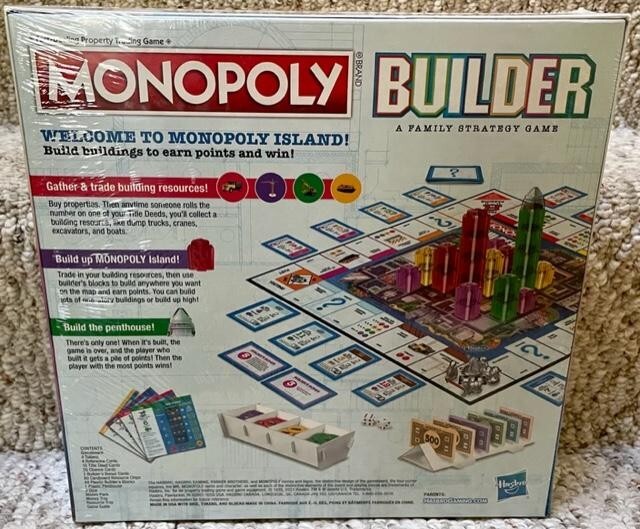 Hasbro Monopoly Builder Board Game ages 8+ Parker Brothers Family ...