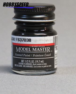 TESTORS PAINT MODEL MASTER FLAT BLACK ENAMEL 1/2oz 14.7ml TES1749 NEW ...