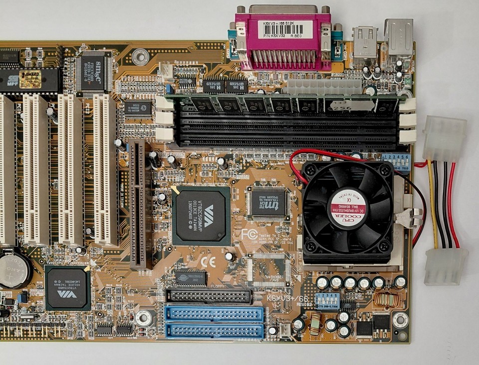 DFI K6XV3+/66 Super Sockel 7 ISA AGP retro Mainboard + AMD K6-2 400MHz ...