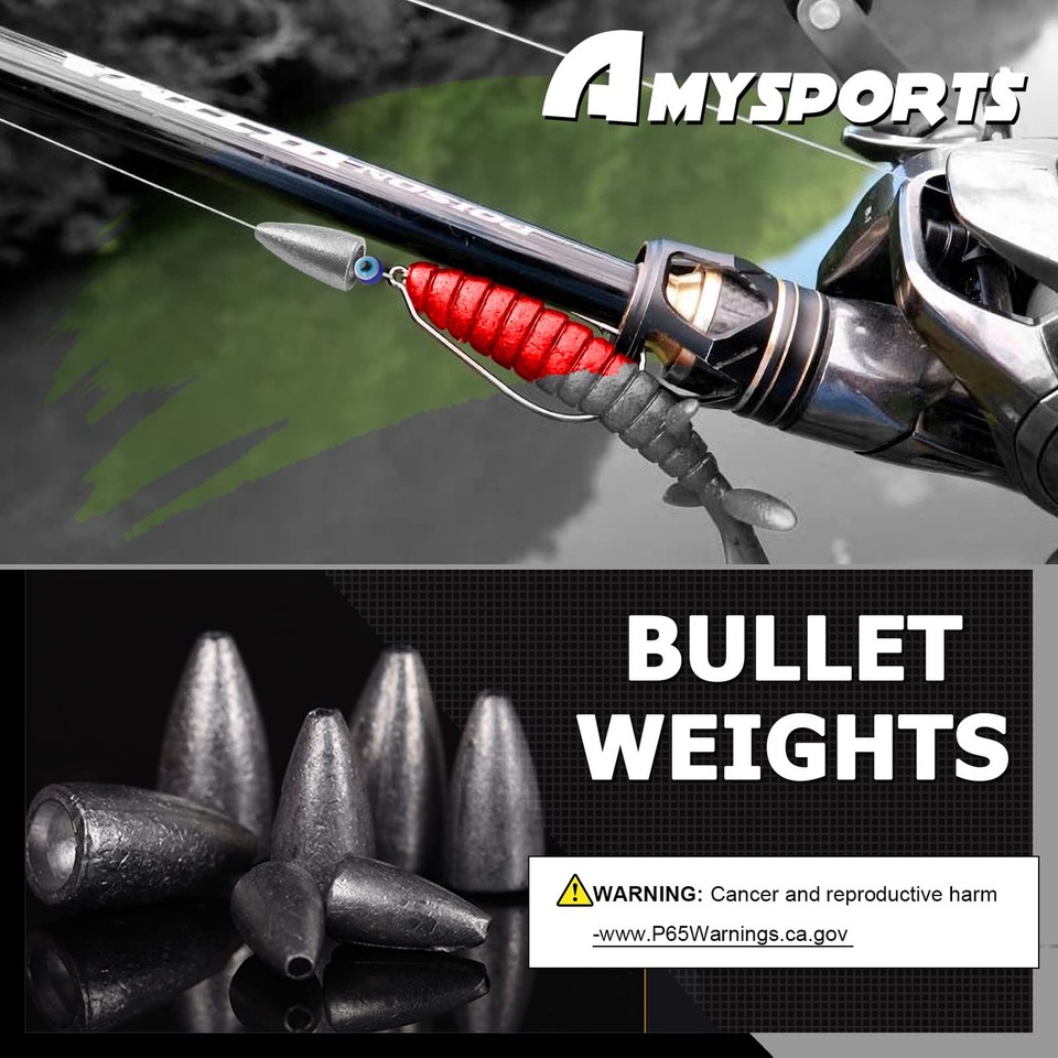 Bullet Fishing Weights Sinkers Kit Saltwater Removable Fishing Sinkers ...