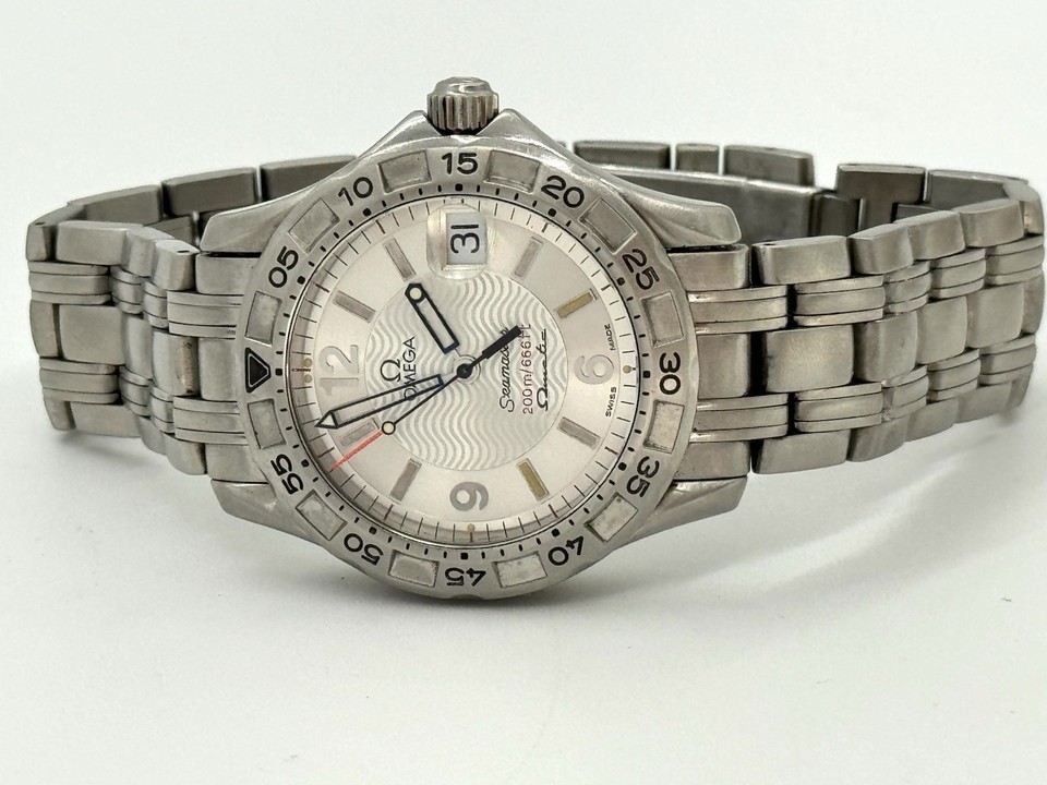 Omega Seamaster Silver Dial Omegamatic Autoquartz 37mm Watch | eBay