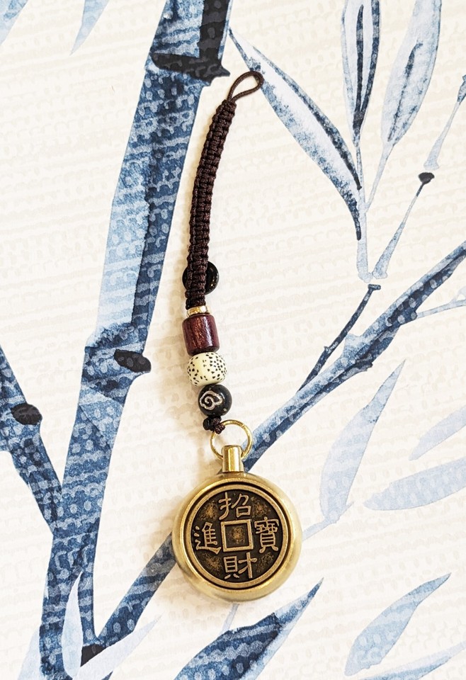 Chinese Feng Shui Coin Mobile Phone Bag Charm Chinese Zodiac Year of ...
