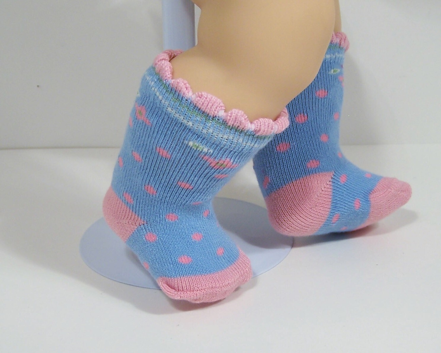 2pr Pink Blue Pattern Polka Dot Socks Doll Clothes For 15” Bitty Baby ...