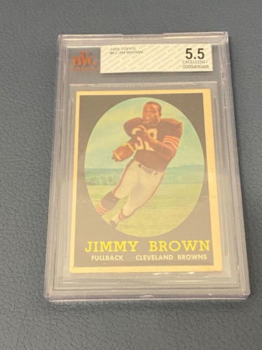 1958 Topps Jim Brown Rookie Card HOF #62 - BECKETT GRADED 5.5 EXCELLENT ...