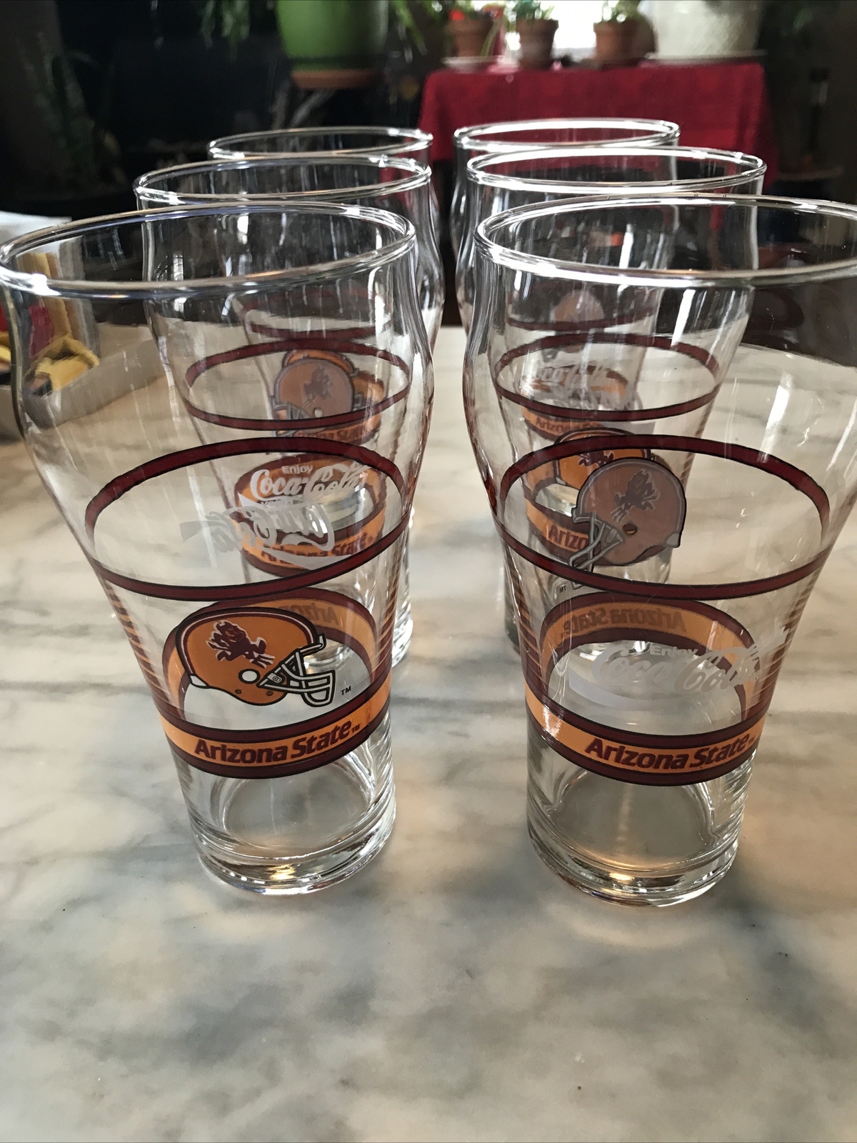 VTG “Arizona State University” Sun Devils COCA-COLA GLASSES Set of 6 ...