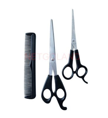 3 Pcs Set Barber Hair Cutting Scissors W Comb Regular Petite Size ...