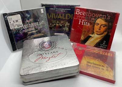 Classical Music Lot of 5 CDs/Sets (14 Total CDs) Beethoven Mozart ...