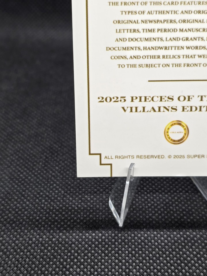 2025 Pieces Of The Past Villians Edition Jumbo Handwritten Relic ...