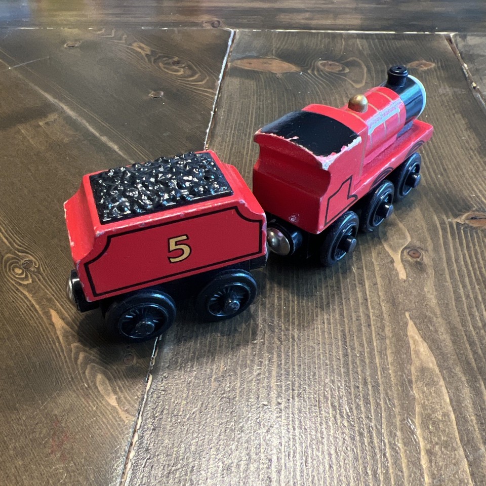 Thomas The Train James #5 with Tender Wooden Railway Tank Engine Friends | eBay