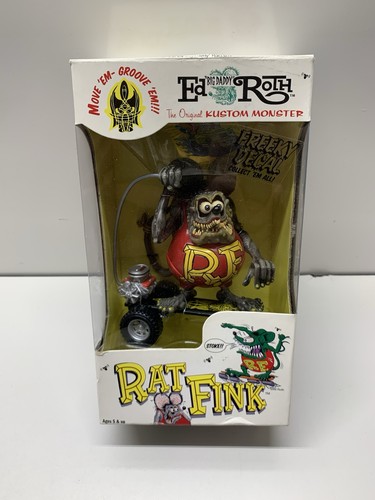 1999 RAT FINK Rat-A-Tude Ed Roth "Big Daddy" Action Figure Skateboard ...