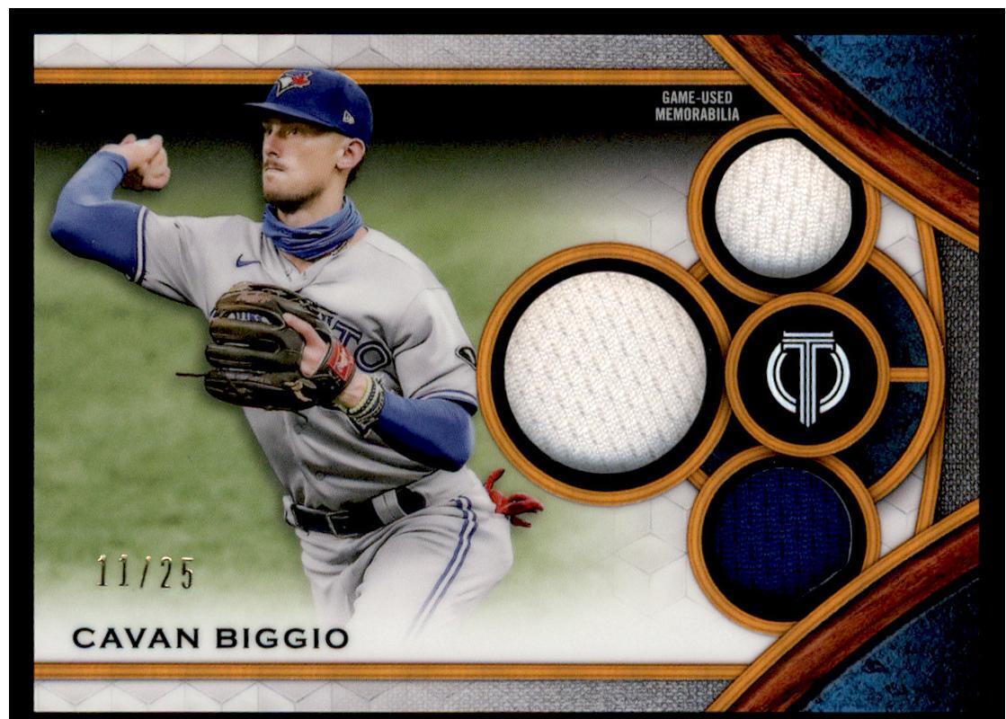 2021 Topps Tribute - Tribute Triple Relics Cavan Biggio #TTR-CB Orange ...