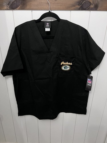 Green Bay Packers NFL Scrub Top Green Doctor Nurse Uniform Size Large ...