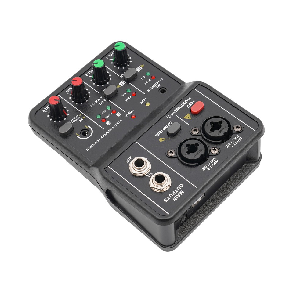 2Channel Mini Audio Mixer Bluetooth USB DJ Sound Mixing Console ...