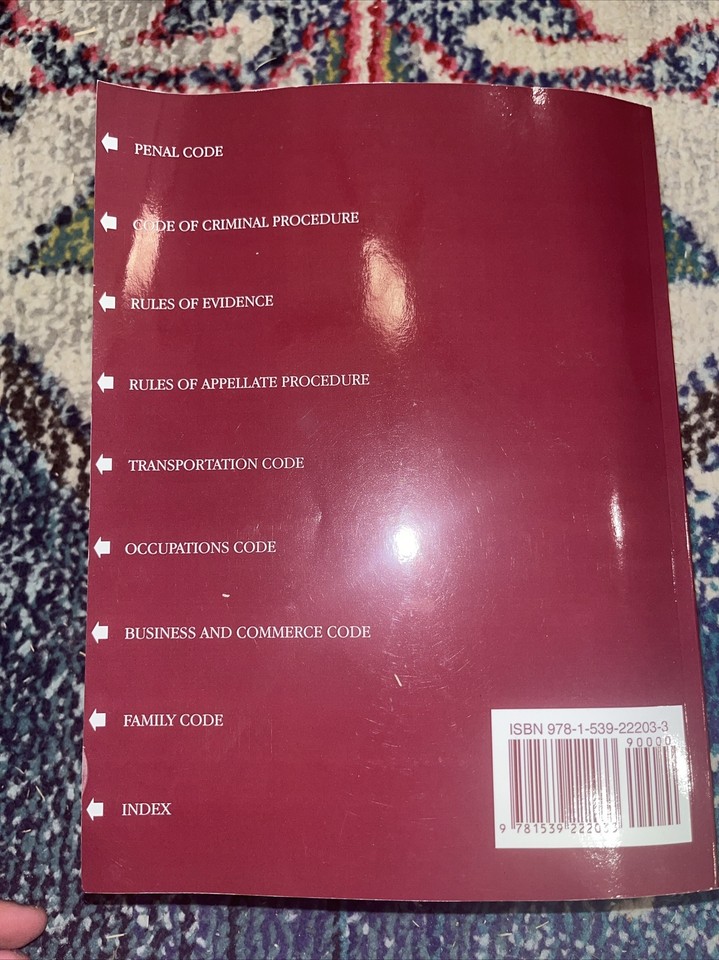 Texas Criminal And Motor Vehicle Code 2022 | eBay