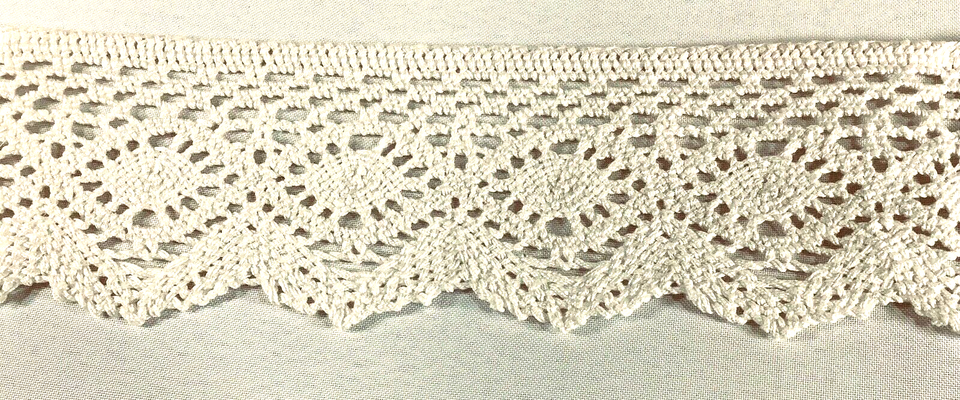 Vintage German Lace Crocheted 100% Cotton Real Bobbin Ivory 3” W x 7.5 ...