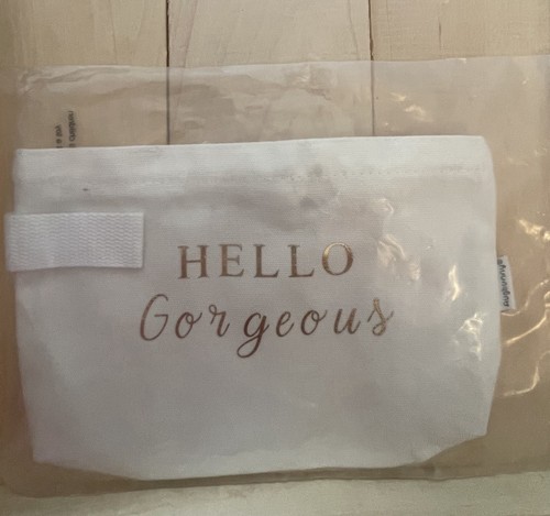 Augbunny “Hello Gorgeous” Canvas Cotton Cloth Neutral Minimalist Makeup ...