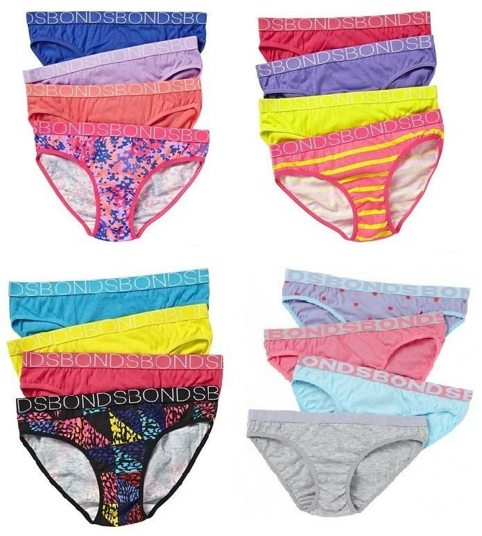 12 Pack X Bonds Girls Underwear Brief Bikini Undies Knickers Assorted ...