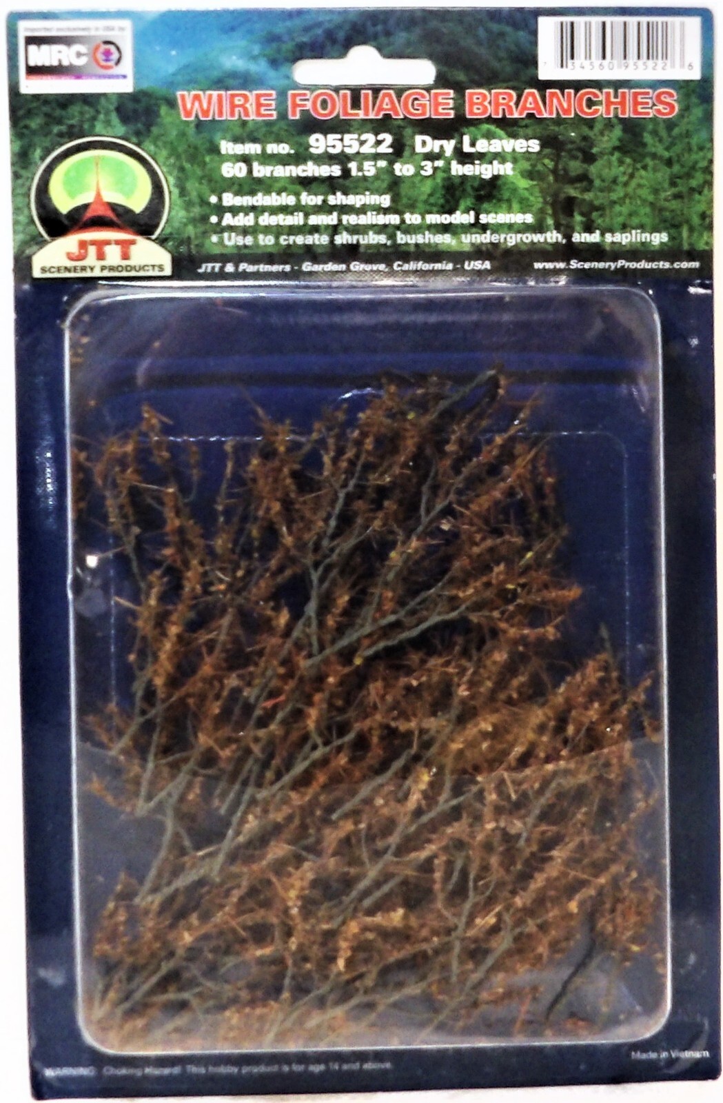 HO Scale JTT Miniature Tree 95522 Dry Leaves Foliage Branches 1-1/2 - 3 ...