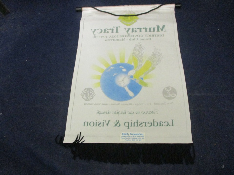Vintage Lions Club Banner Flag 1998 Murray Tracy Manurewa South Pacific ...