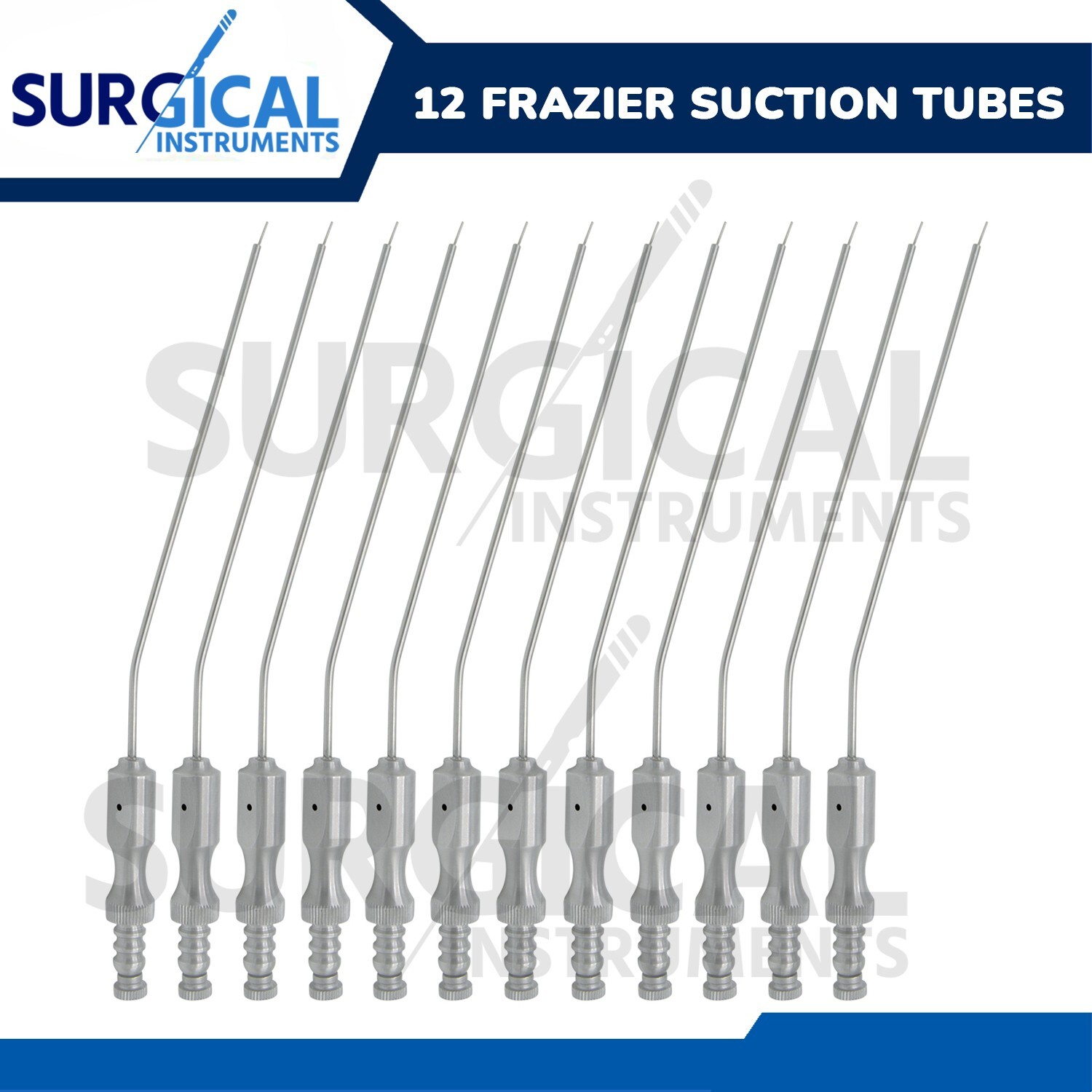 12 Pcs Frazier Suction Tubes Neuro Surgical Ear Dental Veterinary ...