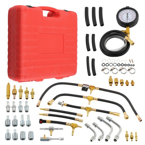 New Fuel Injection Gauge Pressure Tester Hoses Fittings Pump Tool Kit 0 ...