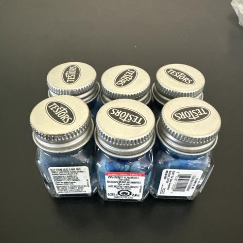 6 Pack TESTORS PAINT GLOSS BLUE ENAMEL 1/4oz JAR 7.4ml TES1110 ...