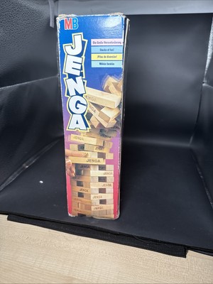 Jenga by MB Games Complete Hardwood Blocks 1993 Board Game Vintage ...