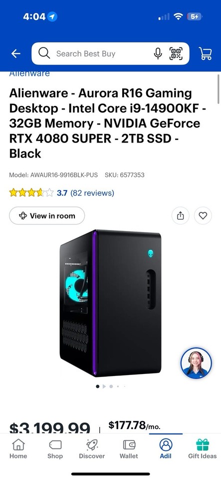 Alienware Aurora R16 Gaming PC - i9-14900KF, RTX 4080 SUPER, 32GB DDR5 ...