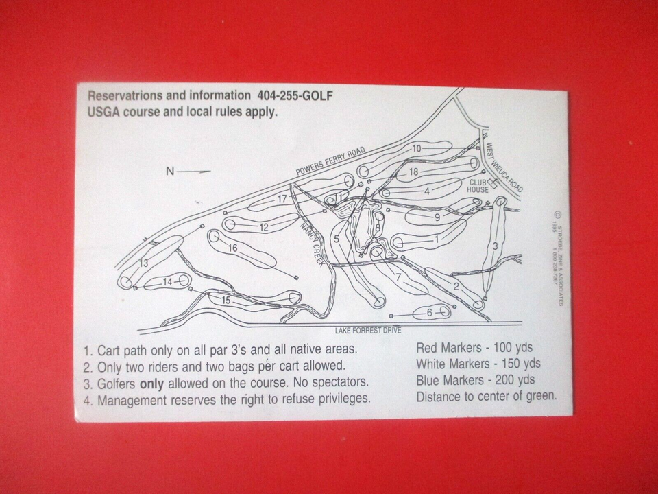vtg - Golf Scorecard - NORTH FULTON GOLF COURSE gc - Atlanta GA | eBay
