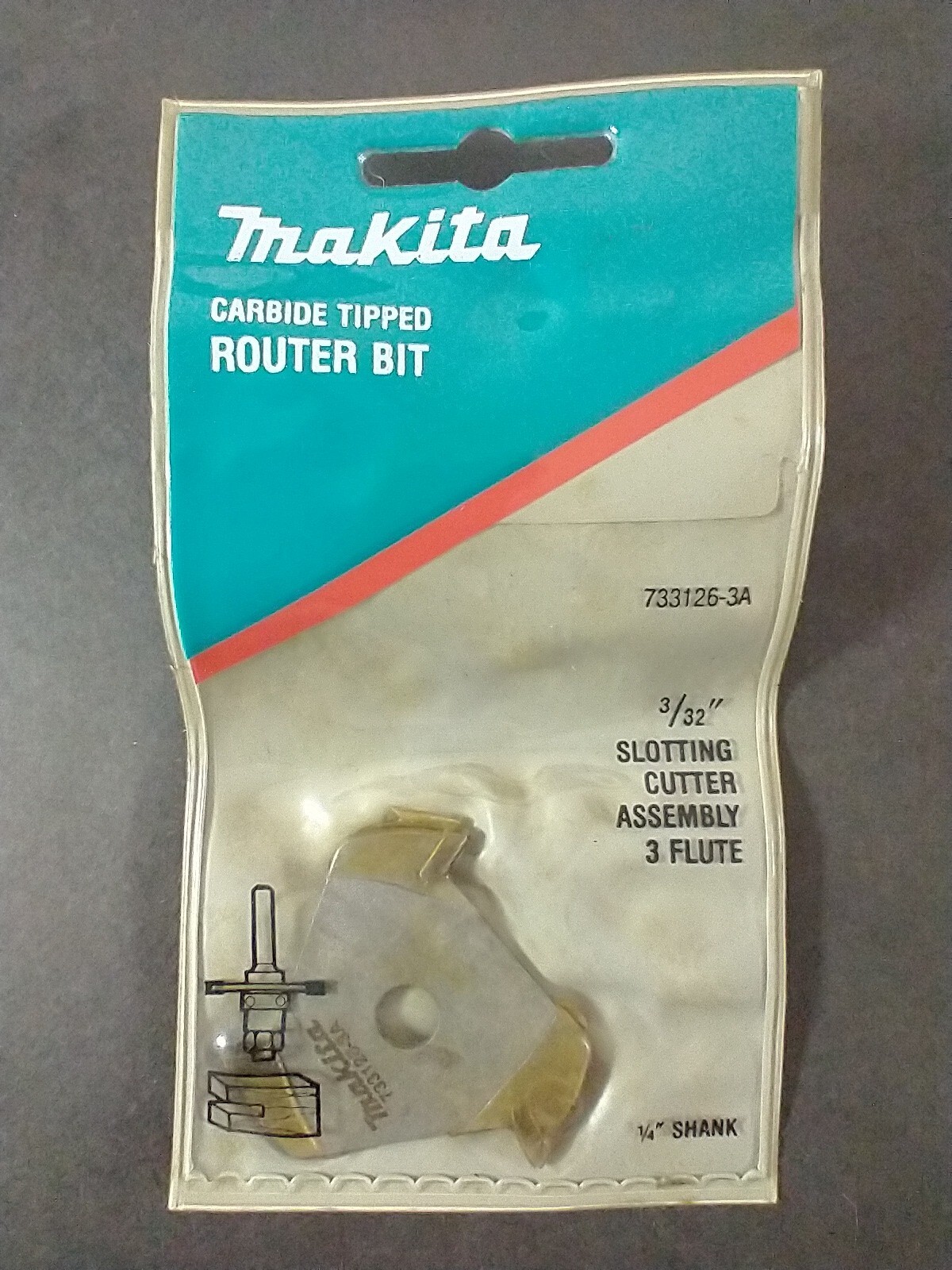 Makita 733126-3A 3/32" Slotting Cutter Assembly 3 Flute Router Bit NOS ...