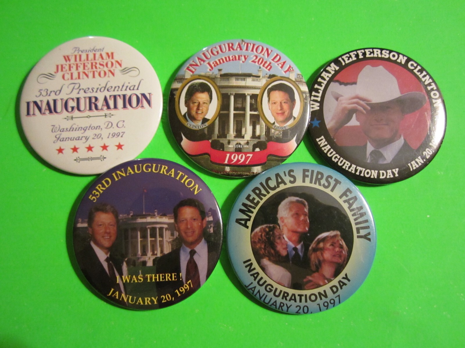 (Lot of 5) Bill Clinton 1997 Inauguration Day buttons *SEE BELOW* | eBay