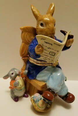 Easter-Spring Bunnies Porcelain Decorative Hinged Keepsake Box | eBay