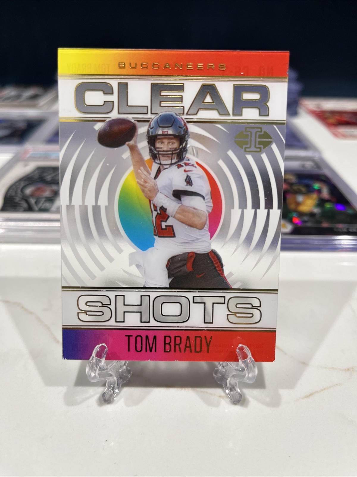 2021 Panini Illusions Clear Shots Acetate CS-3 Tom Brady INVEST GOAT ...