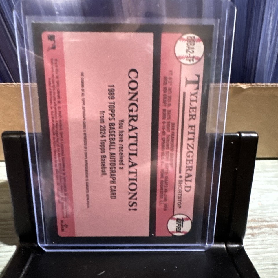 2024 Topps Series 2 - Tyler Fitzgerald - 1989 Topps On Card Rookie Auto ...