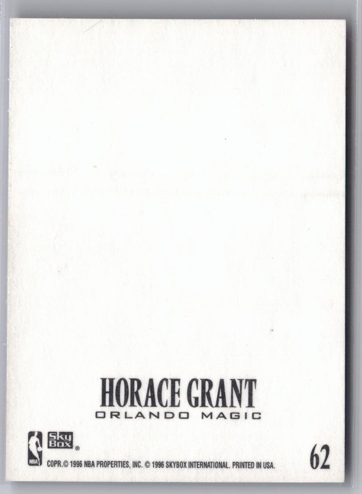 1996-97 Z-Force Z-Cling Orlando Magic Basketball Card #62 Horace Grant ...
