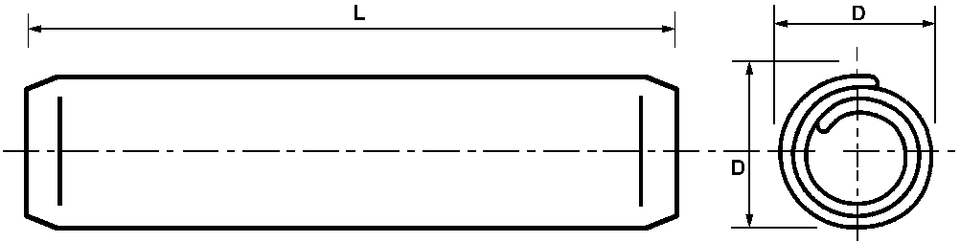 Coiled Spring Pin 3mm Dia. Stainless Steel A2 ISO 8750 (Spirol Style ...