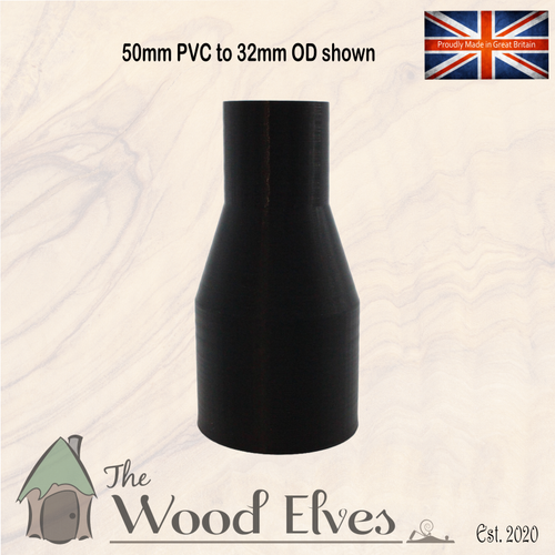 50mm PVC waste pipe adapter reducer for 50mm 38mm & 32mm ID spiral ...