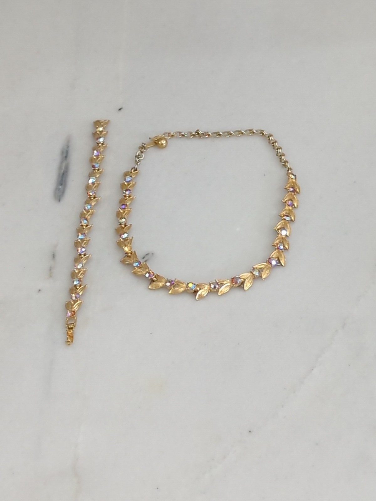 Vintage Charel Blue AB Aurora Borealis Crystal Gold T… - Gem