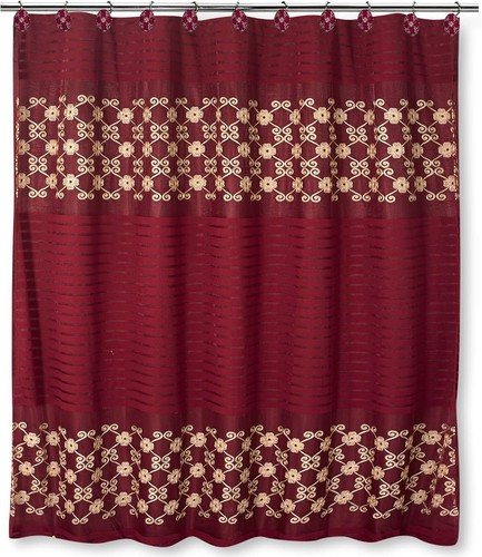 Shower Curtain, Vlegant Rosa Collection, 70" x 72", Burgundy/Gold | eBay