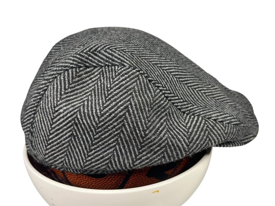 BOSTON SCALLY CO Gray WOOL-BLEND CABBIE Summer Newsboy Golf Flat Cap ...