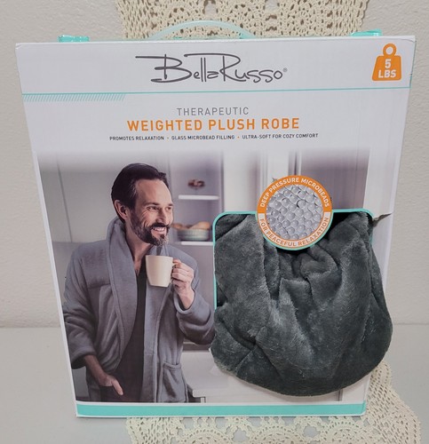 NIB Bella Russo Weighted Plush Gray Robe, Unisex 25x49 in, One size ...