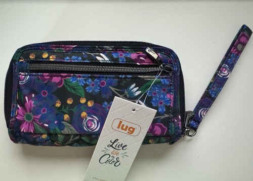 NWT - Lug Tram Zip RFID Wallet Wristlet in Whimsy Black Floral | eBay