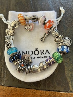 Pandora Sterling Silver 925 Beautiful Bracelet With 23 Authentic ...