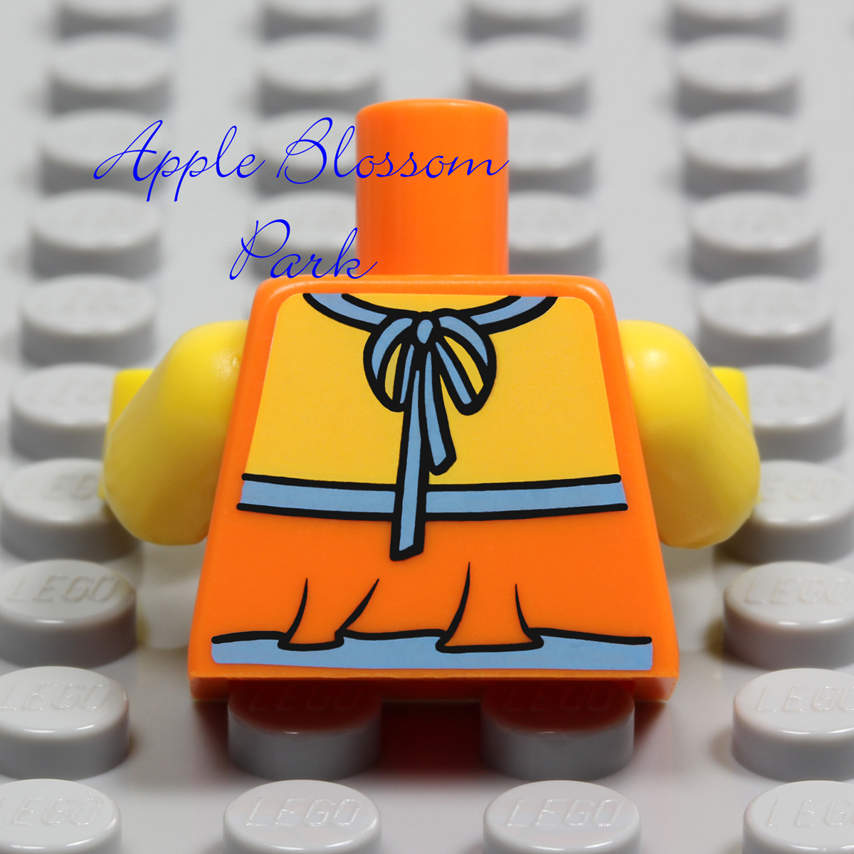 LEGO Female Minifig Blue & ORANGE TORSO - Girl Flower Halter Top Shirt ...