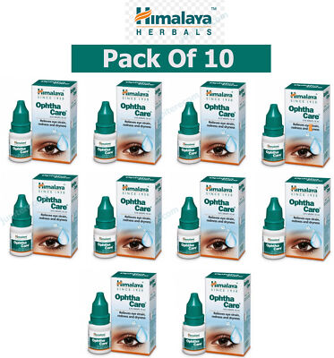 Pack of 10 Himalaya OphthaCare Eye Drops 10ml Relieves Eye Strain ...